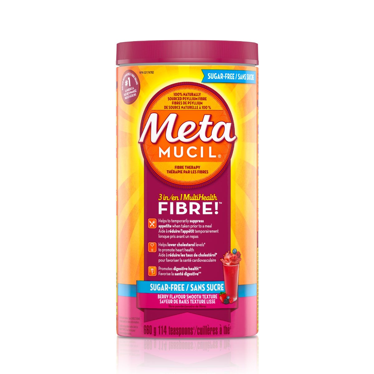 Metamucil Fibre Smooth Texture Powder Sugar Free Berry
