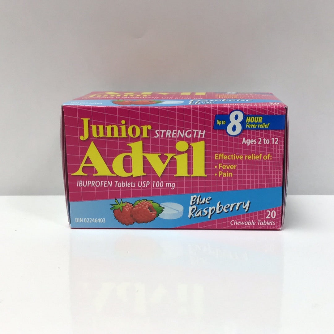Advil Junior Strength Chewable Tablets Blue Raspberry